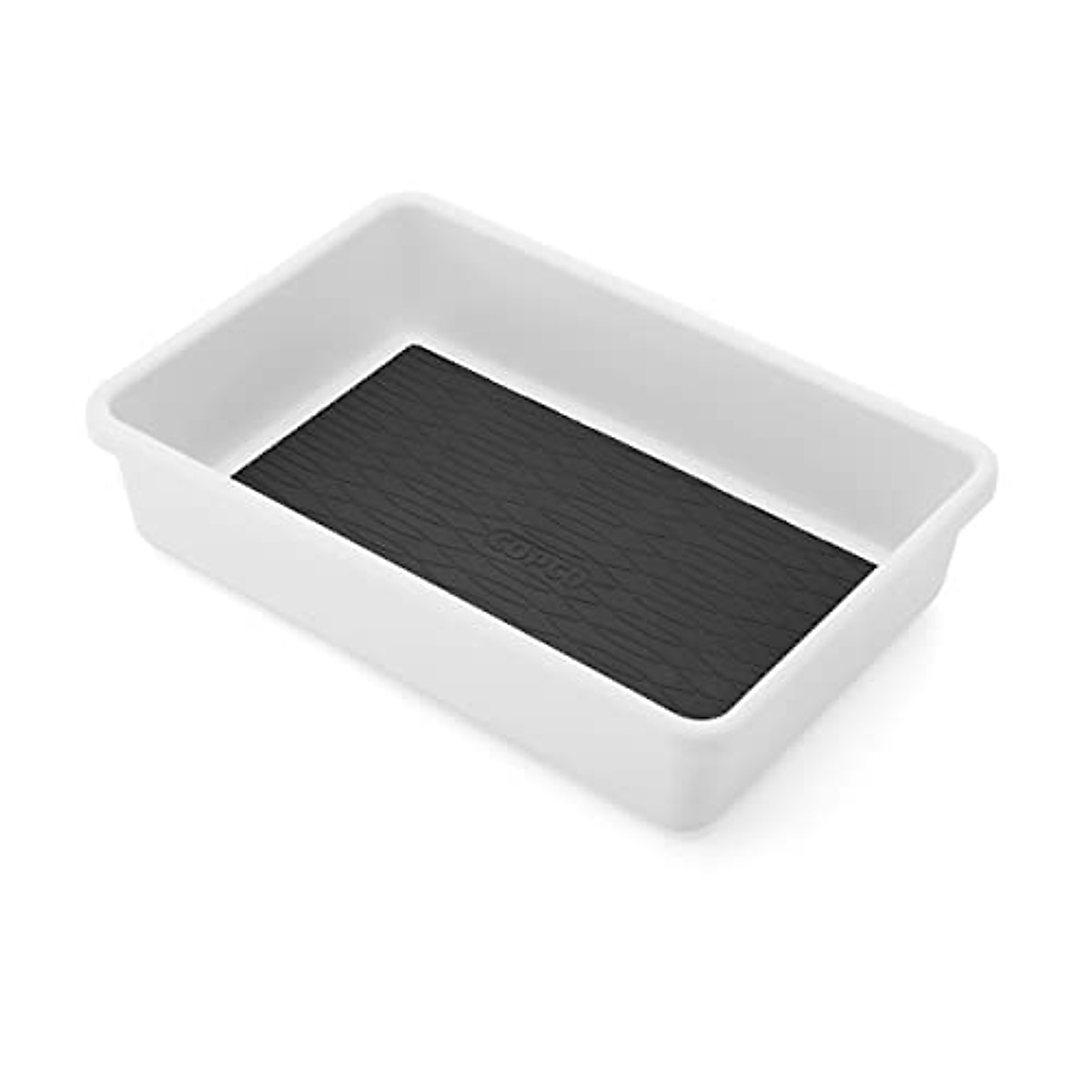 Copco Basics Drawer Organizer, 9.06 x 6.13 x 2.1-Inches, White/Charcoal Gray