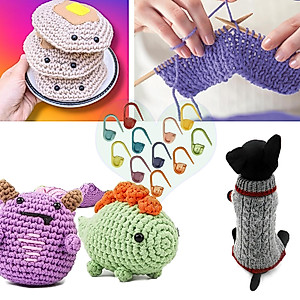 CGHJPQ 150 Pieces Knitting Crochet Locking Stitch Markers Stitch Needle Clip Counter 10 Colors (Color Ship Randomly)