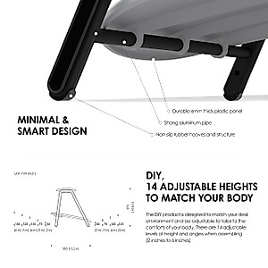 'roumo DSP with Velvet Dark Blue Cover' Desk Footrest That Fits My Body, Height Adjustment Double Tier Step Stool, Footrest + Ottoman, Comfort Creative Desk Life