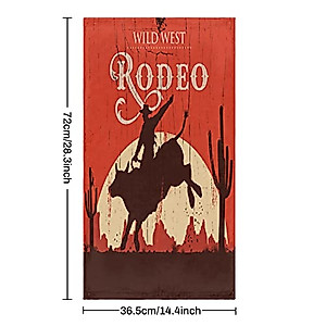 Pardick Wild West Rodeo Hand Towel Set of 2, Bath Towels Face Towels Cowboy Horse Sunset Saguaro Desert Super Soft Washcloth for Bathroom Kitchen Gym