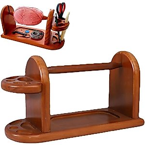 GINTBN Wooden Yarn Holder for Knitting Crochet,13 * 5 * 7 inch Yarn Holder Spinner,Stable Yarn Ball Dispenser, Wood Yarn Spinner Holder for Crochet, Gift for Knitting Lovers