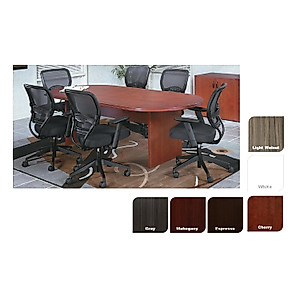 Saranya 18 Shop New Cherry Finish 6 FT Conference Table Traditional Executive Racetrack Shaped Real Wood Legs Boardroom Meeting Room Office Table Desk Furniture 71" L x 35" W x 29" H