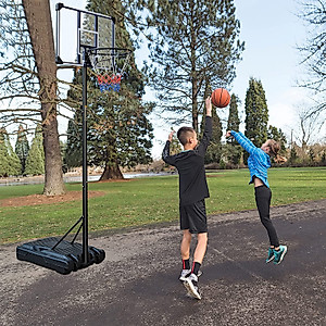 HooKung Portable Basketball Hoops & Goals 35.4 Inch Backboard Basketball System Height Adjustable 6.2ft -8.5ft for Adult Teenagers Indoor Outdoor Use