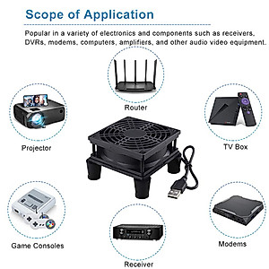 GDSTIME Quiet 80mm Fan, Router Cooler Fan, 80mm x 25mm DC 5V USB Brushless Cooling Fan