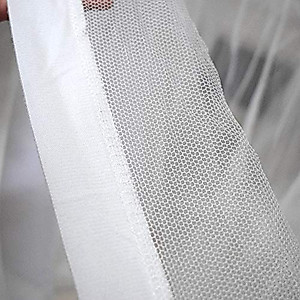 Mosquito Net for Bed Canopy Macrame Pop-Up Circular Curtain Natural Lace Large Tent Crib Netting, Carry Bag