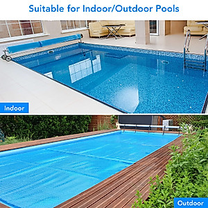 Towallmark 18ft x 36ft Rectangle Pool Solar Cover, 300μm Heat Retaining Blanket for In-Ground and above-Ground Rectangular Swimming Pools (300um)