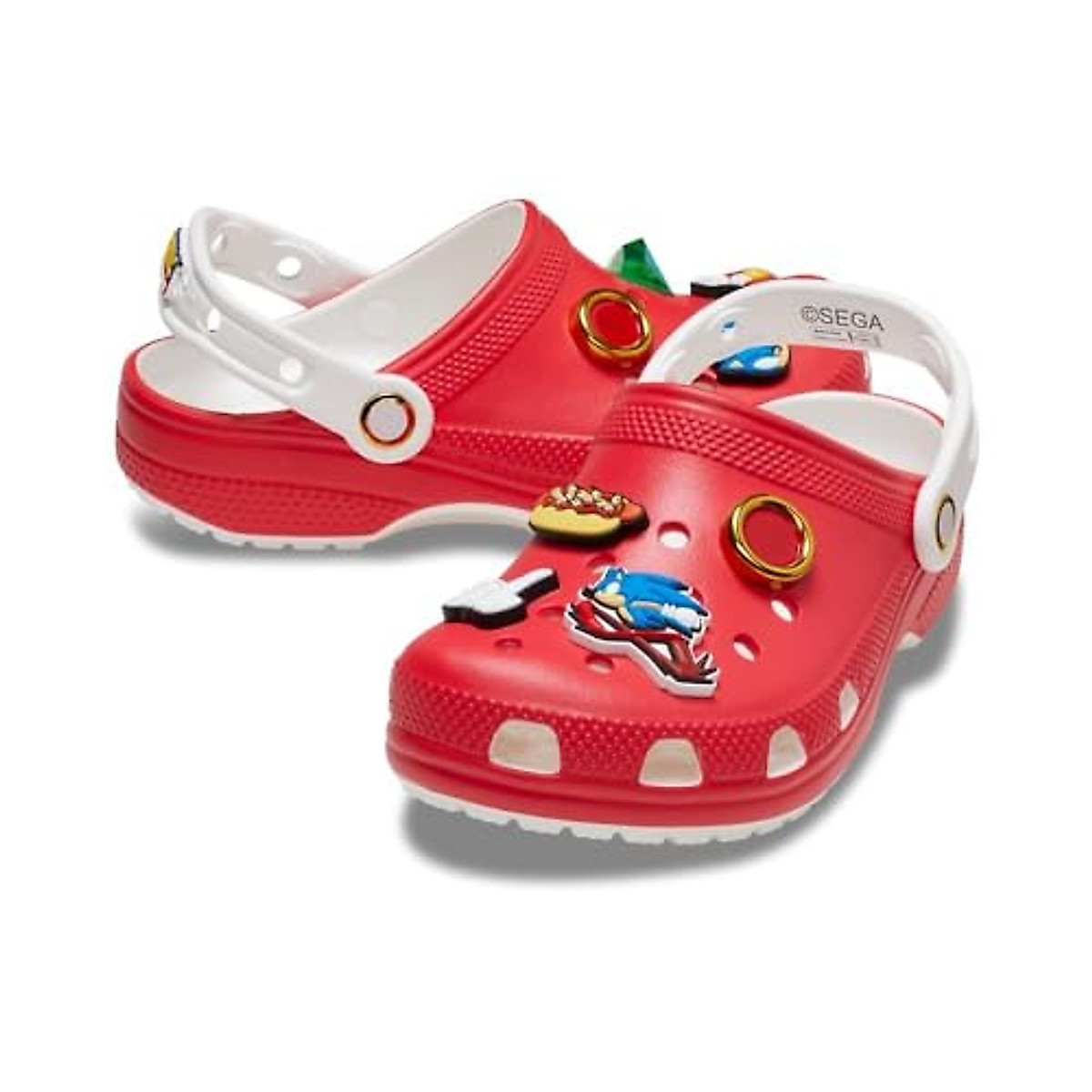 Crocs Sonic The Hedgehog Classic Clogs, Kids and Toddler Shoes, Red, 5 US Unisex Big