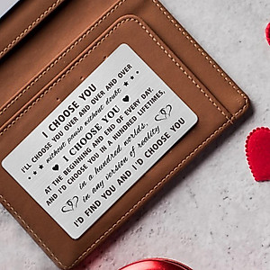 Jzxwan I Choose You Gift, Romantic Christmas Anniversary Card, Meaningful Wedding Day Gift for Groom from Bride, Personalized Marriage Anniversary Valentine's Card, Sentimental Gifts for Men