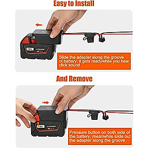 Power Wheels Battery Adapter Compatible with Milwaukee M-18 Battery 1pack, Great Power Convertor for Robotics, RC Toys and Work Lights