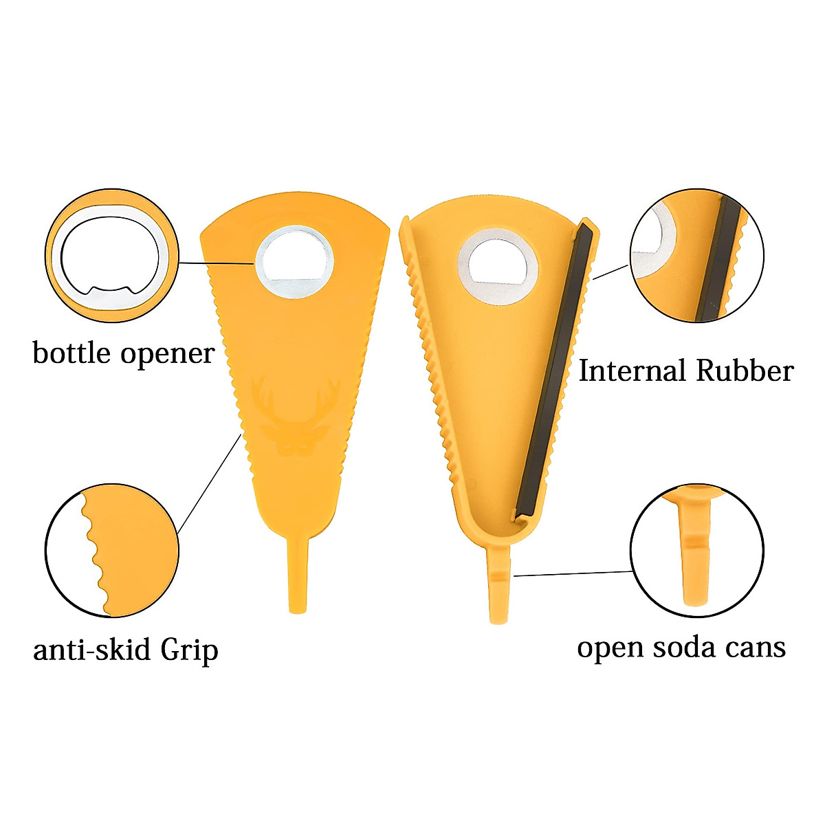 Jar Opener for Weak Hands Can Opener, Multi Function Beer Bottle Opener, Jar Opener for Seniors with Arthritis Handheld Wine Bottle Opener Under Cabinet Opener, Rubber Jar Gripper
