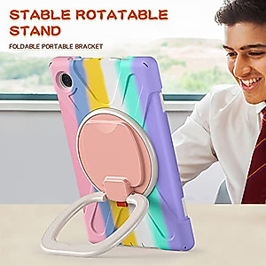 Tablet Case Cover Compatible with Samsung Galaxy Tab A8 10.5 inch 2021 (SM-X200/X205) Shockproof Kids Case,[Kickstand] [Shoulder Strap] 360 Degree Rotating Handle Stand Bracket Heavy Duty Rugged Cover