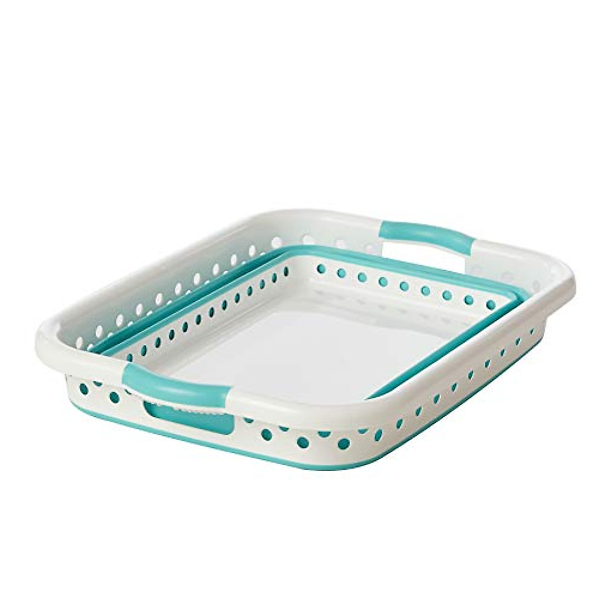 Urban Shop Collapsible Laundry Hamper Bin, Aqua