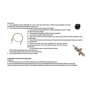 YANC Low Pressure LPG Propane Gas Fireplace Fire Pit Flame Failure Safety Control Valve Kit with 3/8" Flare Inlet & Outlet, Thermocouple Knob Switch, Seal Tape, Replacement Parts for Gas Grill, Heater