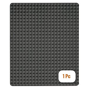Strictly Briks Compatible with Lego Classic Big Briks Stackable Baseplates, Large Pegs for Ages 3 and Up, 100% Compatible with All Major Brands, Grey, 1 Piece, 13.75" x 16.25" Inches