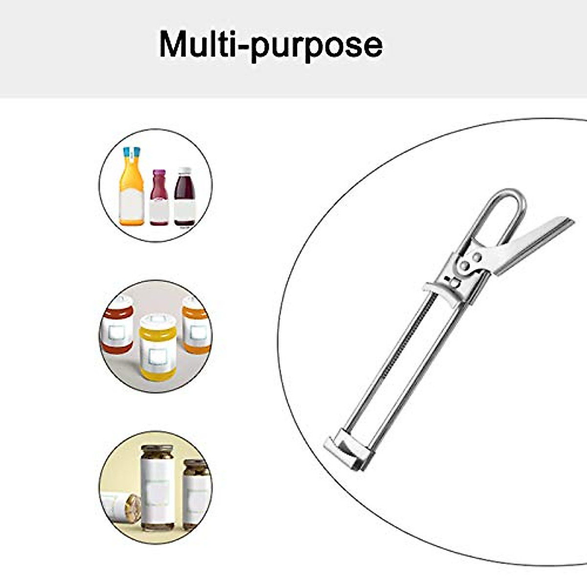 MSKJ Master Opener Jar & Bottle Opener Multifunctional Adjustable Stainless Steel Can Opener