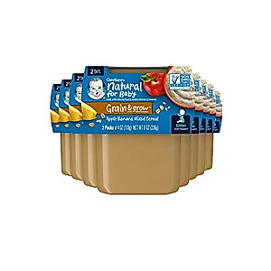 Gerber Baby Food 2nd Foods, Mixed Cereal, Apple & Banana with Mixed Cereal Puree, 4 Ounce Tubs, 2-Pack (Pack of 8)