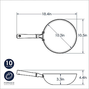 Nordic Ware Naturals Aluminum Cookware, 10-Inch, Spun Wok