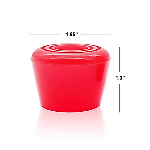 VAKA PU Rubber Roller Skate Toe Stoppers 1 Pair with Screws (Red)
