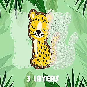 Jungle Animal Lacing Cards 12 Pack Sewing Kits for Kids Lion Wild Animal Cardboard Double Side Kids Sewing Cards Lacing Playing Games for Developing Imagination Preschool Educational Learning Activity