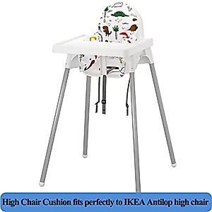 High Chair Cushion with Cover for IKEA Antilop High Chair, Wooden High Chair Pad Pillow, Built-in Inflatable Cushion