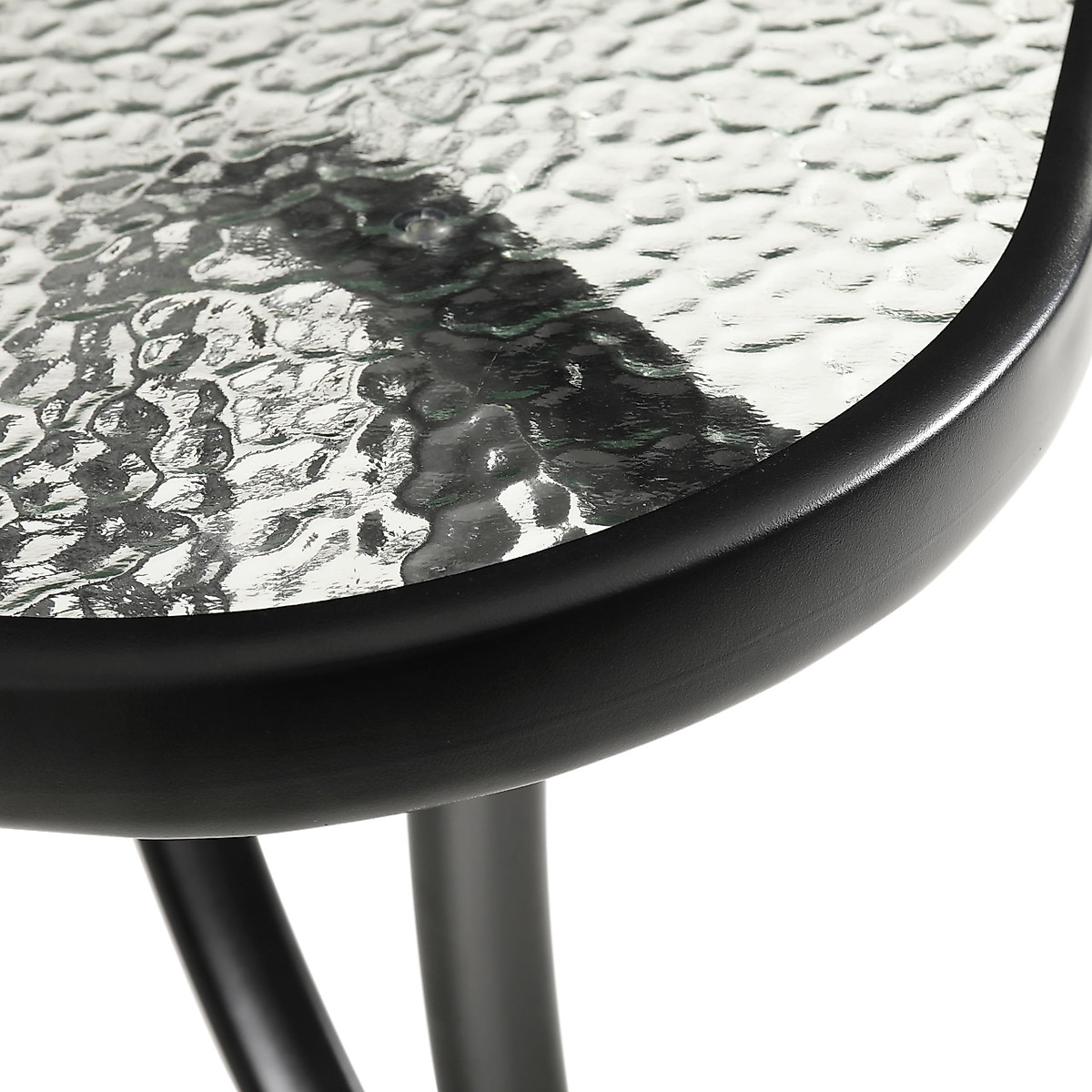 Flash Furniture Tory Rectangle Patio Table with Umbrella Hole, Commercial All-Weather Table with Heat Resistant Tempered Glass, Steel Tube Frame, 35x 59, Black