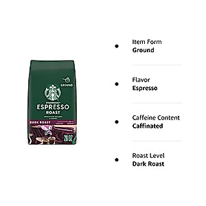 Starbucks Ground Coffee—Dark Roast Coffee—Espresso Roast—100% Arabica—1 bag (28 oz)