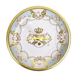 Charmed Vintage Floral pattern 2 tier cake and pastry stand server (Blue Crown)