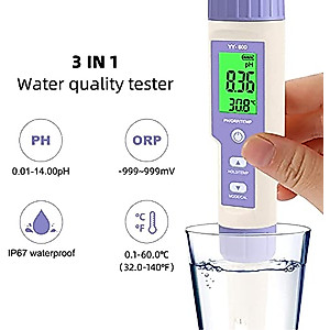 YUESFZ Precise 3-in-1 TDS Meter Digital Water Tester - ppm Meter, Easy to Use Water Quality Tester for Testing RO Drinking Water Hydroponics Aquarium Practical Water Quality Detector