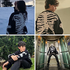 Aelfric Eden Mens Long Sleeve Van Gogh Printed Cable Knit Sweaters Casual Oversized Sweater Pullover