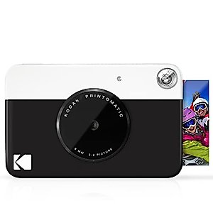 KODAK Printomatic Digital Instant Print Camera - Full Color Prints On Zink 2x3" Sticky-Backed Photo Paper (Black) Print Memories Instantly