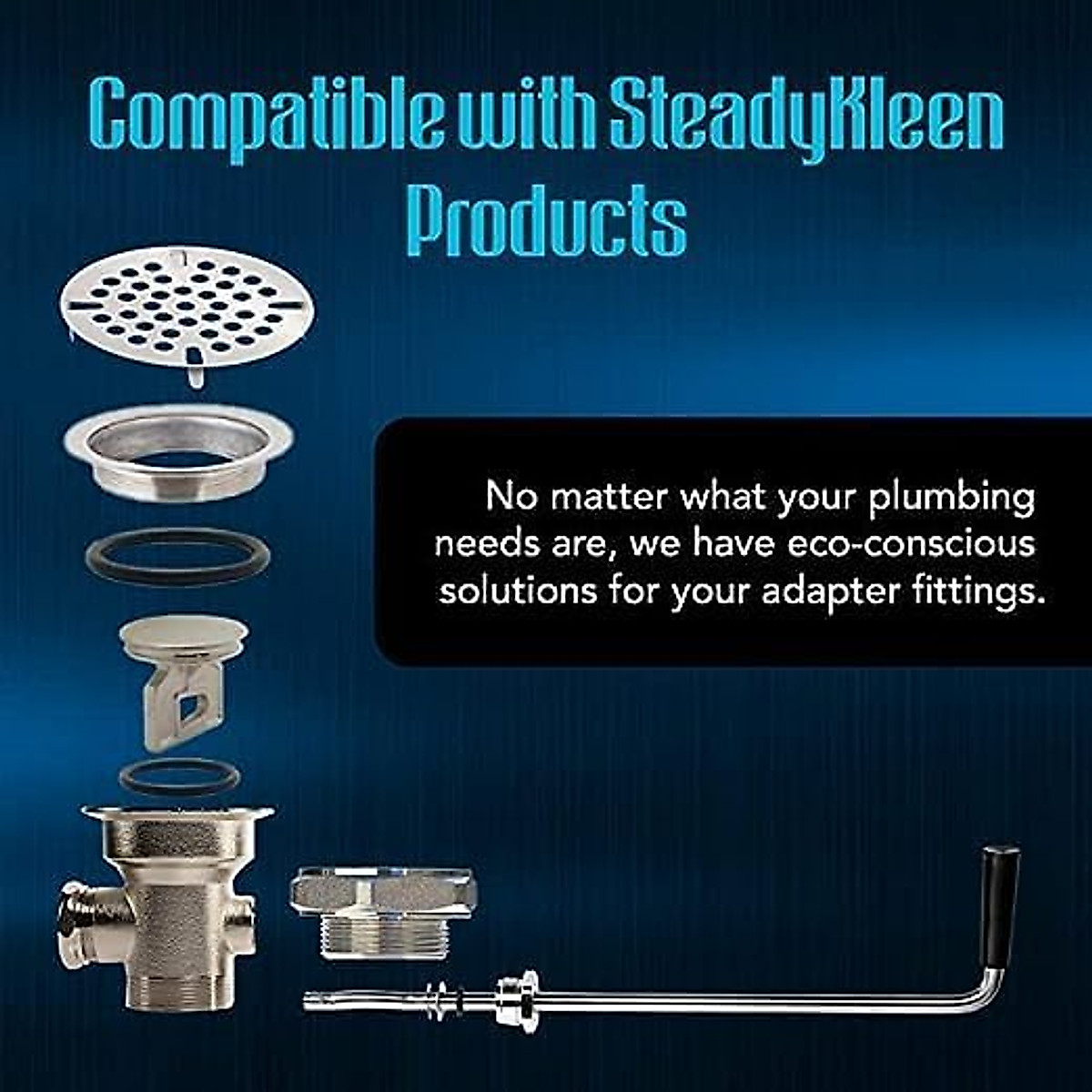 STEADYKLEEN - Sink Drain O Ring (4), Plunger Rubber Gasket for 3 Compartment Sink Style Drain, Replacement O Rings, Complements Twist Waste Valve Drain Stopper for 3-Tier Sink Drain - 4 Total