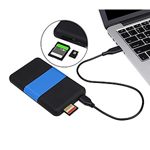 Siig JU-SA0S12-S1 USB 3.0 to SATA Hard Drive with SD Reader, Storage Enclosure, SATA 6Gb/S, USB 3.0, Black/Blue