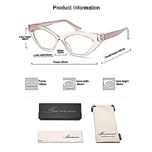 AMOMOMA 3 Pack Trendy Reading Glasses for Women,Blue Light Narrow Cute Cat Eye Readers AM6100 C1+C2+C3 1.0