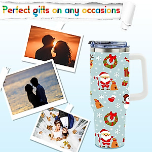 Personalized Christmas Tumbler - Custom 40 Oz Tumbler with Handle Straw Lid,Customized Name Insulated Xmas Tumbler Coffee Mug Stainless Steel Travel Mug, Gifts for Women Men Christmas Gift