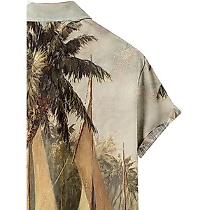 WRITKC Tropical Shirts Button Down Holiday Casual Hawaiian Short Sleeve Men Loose Beach Shirts (Men, Medium, Multicolored-Sailing)