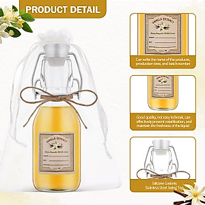 zjdbset 20Pcs 4 oz Swing Top Glass Bottles for Vanilla Extract Homemade,Flip Top Glass Bottles for Glass Food Storage Canister for Hot Sauce Beans