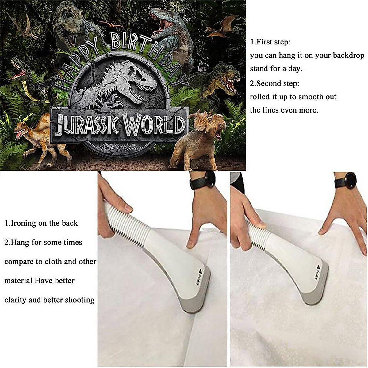 Jungle Animals Dinosaur Photography Backdrop Baby Kids Happy Birthday Party Banner Supplies Forest Dinosaur Background Photo Studio Props 7x5ft