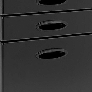 Calico Designs Metal Full Extension, Locking, 3-Drawer Mobile File Cabinet Assembled (Except Casters) for Legal or Letter Files with Supply Organizer Tray in Black