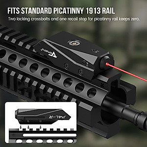 Votatu P4L-R Rifle Laser Sight for Picatinny, Tactical Rail Red Laser Beam with Strobe Function, USB Magnetic Rechargeable