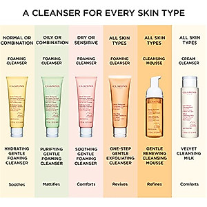 Clarins Purifying Gentle Foaming Cleanser | Cleanses, Purifies and Mattifies | Green Formula and Contains Salicylic Acid | Soap-Free | SLS-Free | Dermatologist Tested | Combination To Oily Skin Types