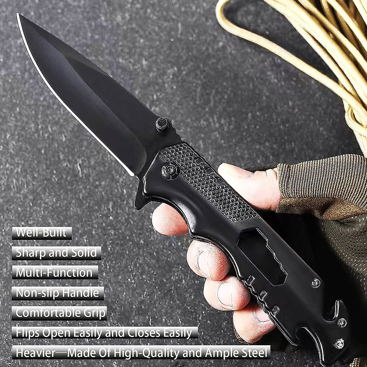 ANXYPGX Pocket Knife for Men,Folding Knife with Stainless Steel 7Cr13Mov 4'' Blade，Knife with Clip for Camping,Hunting,Survival and Outdoor Activities-Good for Mens Gift
