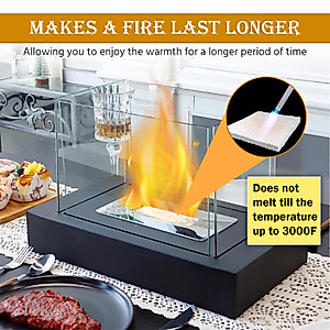 2 Pcs Ceramic Wool to Extend Burn Time – Ceramic Wool Wick Sponge Ceramic Fiber Insulation for Portable Tabletop Fire pits, Small Fireplaces, Bioethanol Fireplaces – 24” x 12” x 1” (Thick)