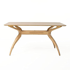 Christopher Knight Home Salli Wood Dining Table, Natural Oak Finish
