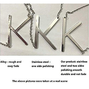 WIGERLON Stainless Steel Initial Letters Necklace for Women Color Gold and Silver from A-Z Letter Letter A Color Sliver