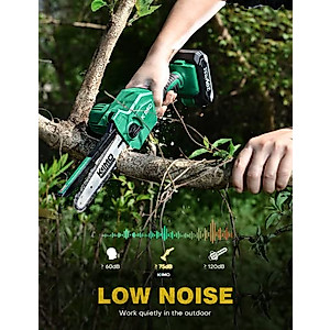 KIMO 6 Inch Mini Chainsaw Cordless, 2.3Lb Lightweight Handheld Chainsaw with Safety Lock, 20V Battery Powered Chainsaw, Portable Electric Chainsaw for Wood Cutting Tree Trimming