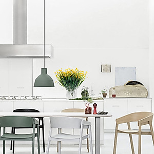 LXAFGP 8 Bundles Artificial Flowers Fake Greenery Outdoor UV Resistant Plants Faux Plastic Plants for Outdoor Shrubs Indoor Home Window Garden Wedding Porch Box Hanging Plants Decor (Yellow)