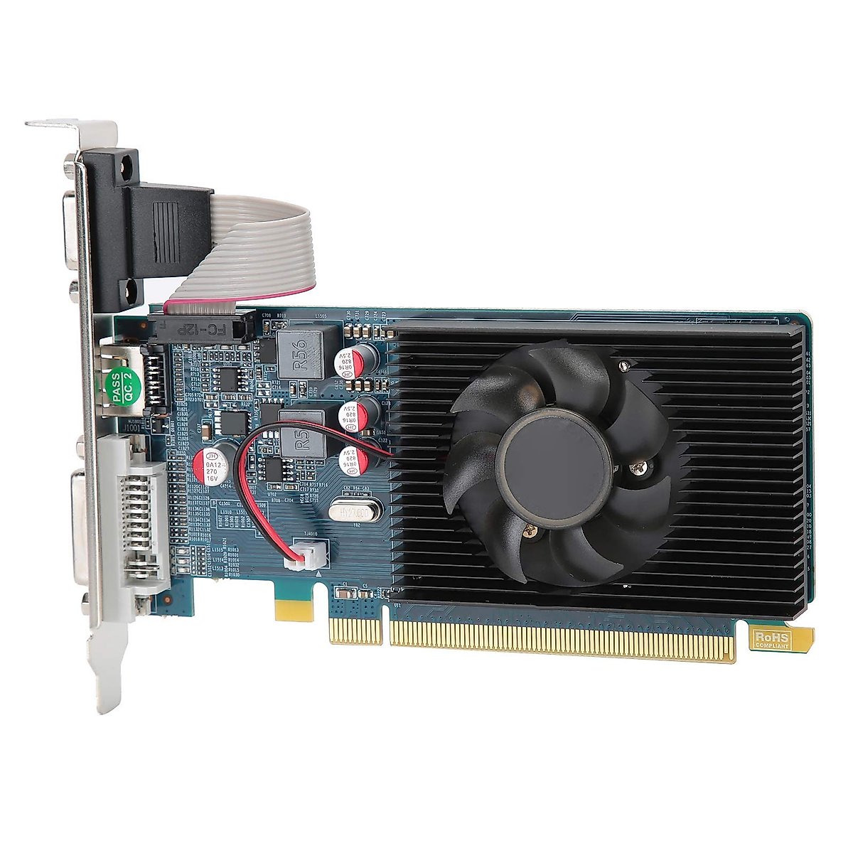 Dilwe HD7450 Computer Graphics Cards, 2G 64bit 600MHz DDR3 Graphics Cards, PCI Express 3.0 Slot for Desktop Computer