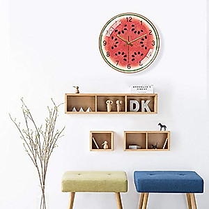 NO Brands Cartoon Fruit Modern Minimalist Household Wall Clock Living Room Personality Creative clock-12 inches_178 Black