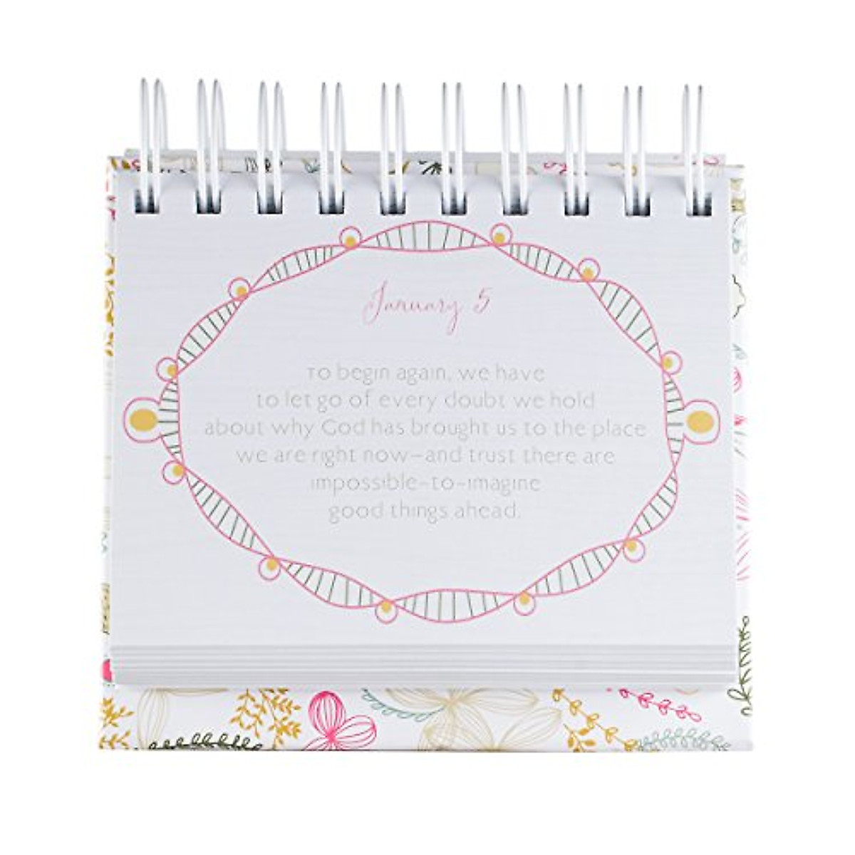 DaySpring Flip Calendar - God in Every Moment - 80299 White, 5 1/2" x 5 1/4" x 1 1/2"