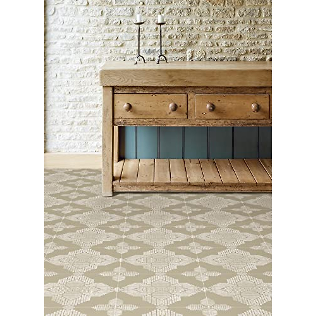 FloorPops Sullivan Peel & Stick Floor Tiles, Cream